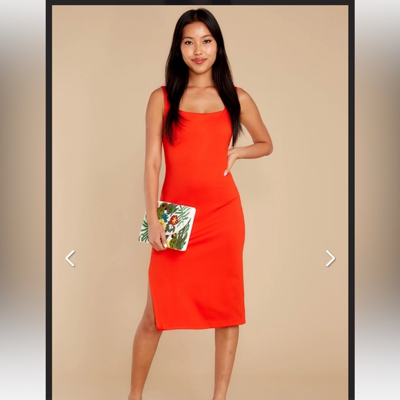 DO+BE | Dresses | Red Dress Boutique Complete Makeover Red Midi Dress ...